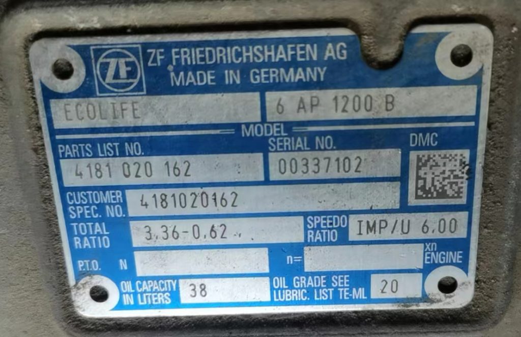 ZF 6 AP 1200 B Transmission Assembly for Zhong Tong - Shiyan Longert ...